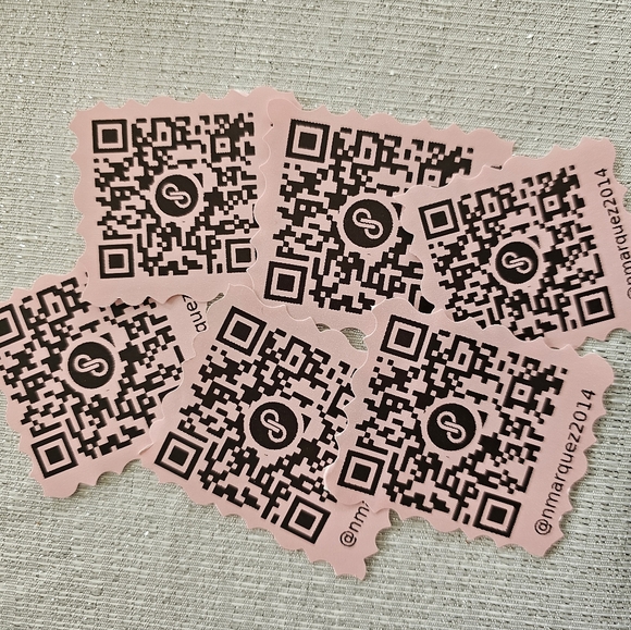 Hand Crafted | Office | 24 Custom Pink Qr Code Stickers | Poshmark